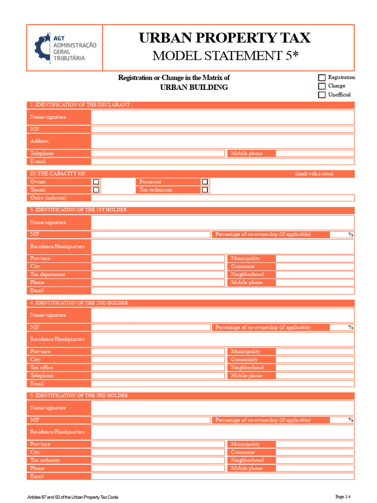 Editable Forms Models Urban Property Tax Ipu Urban Property Tax ...