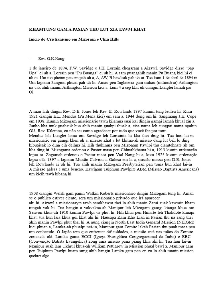 Zogam Ah Pasian Thu Tunzia | PDF | Famílias denominacionais ...
