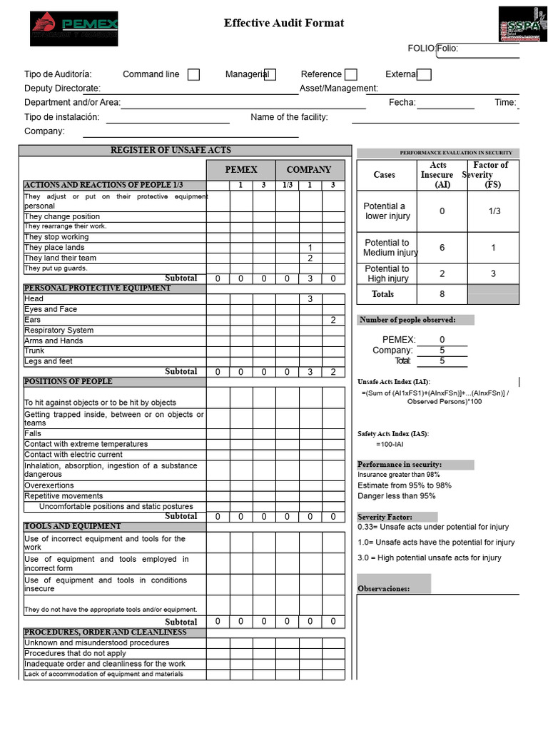 PEMEX Safety Audit Report Template | PDF