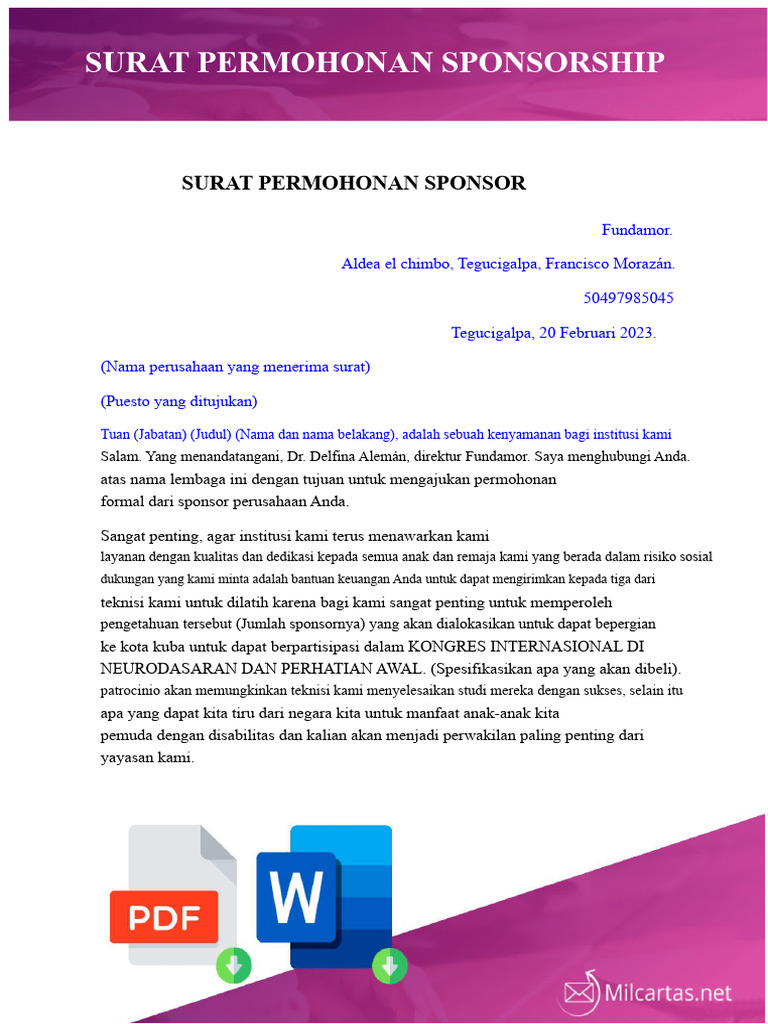 Surat permohonan sponsor | PDF