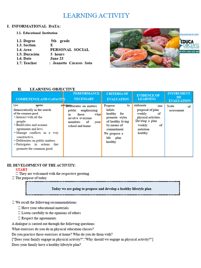 Personal Social Learning Activity | PDF | Dieting | Determinants Of Health