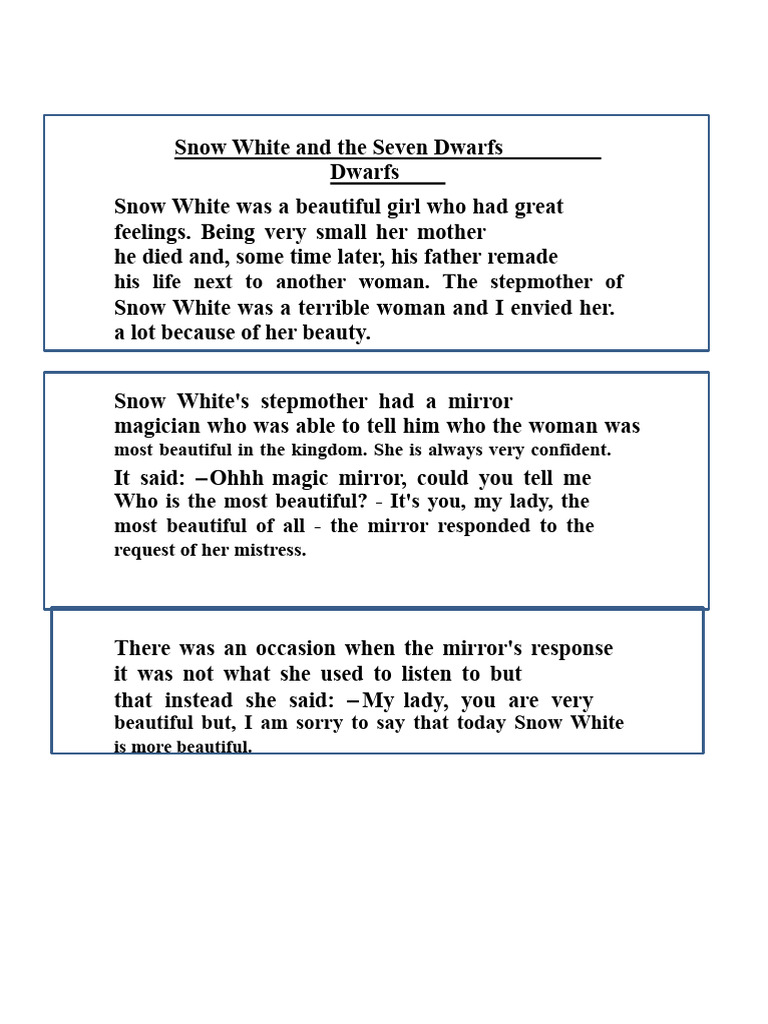 Snow White and The Seven Dwarfs | PDF | Snow White | Fairy Tales