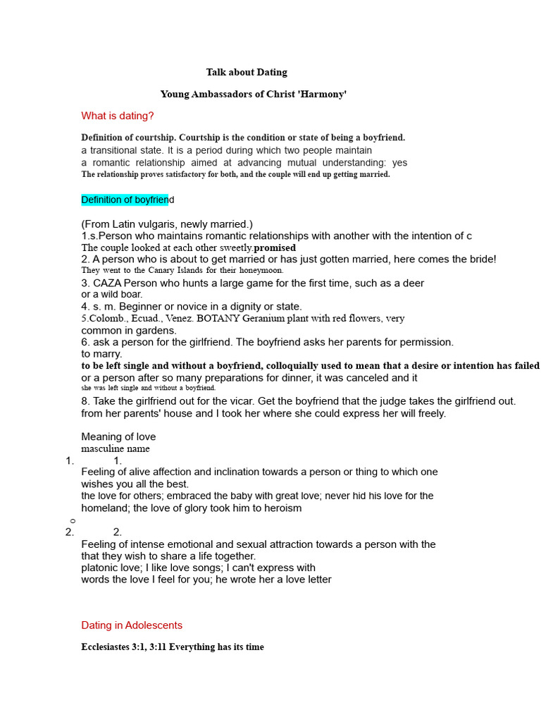 Talk About Dating | PDF | Love