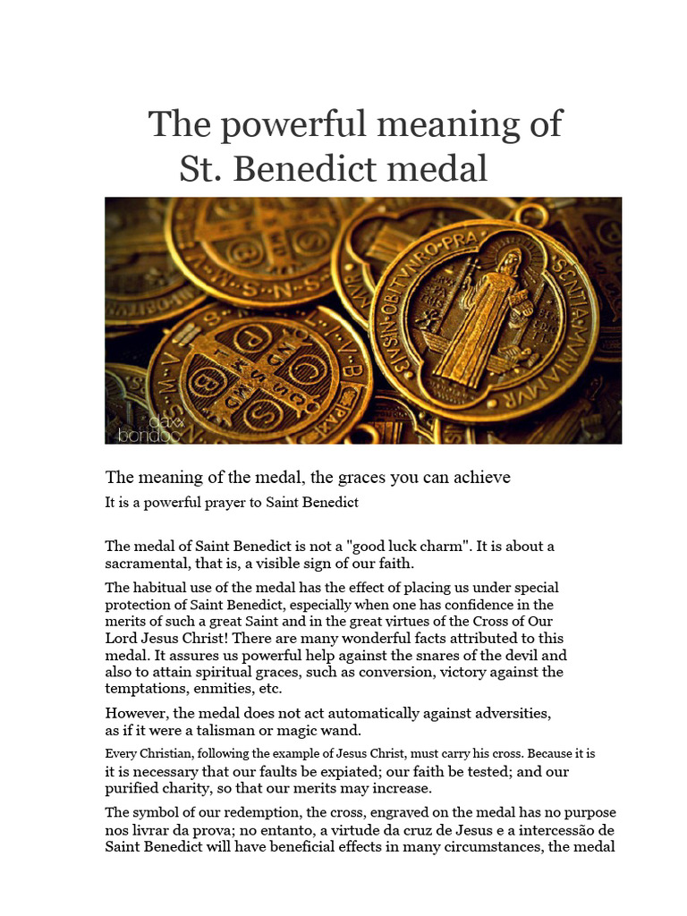 The Powerful Meaning of The Medal of Saint Benedict | PDF | Jesus | Garlic