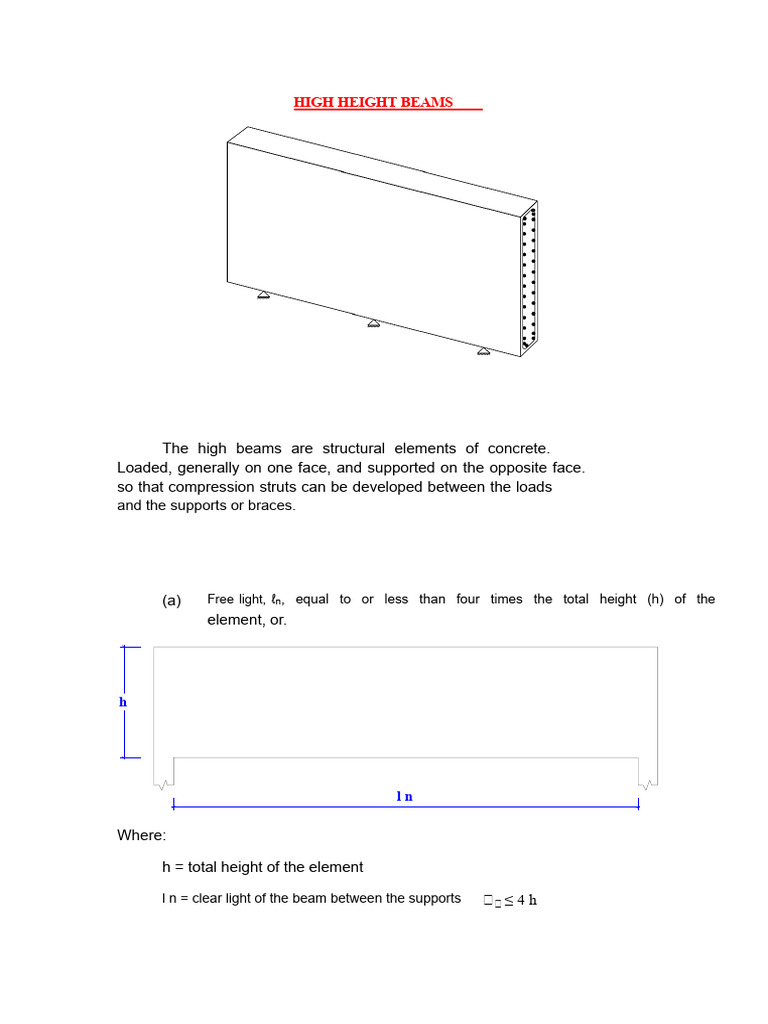 High Height Beams Report | PDF | Beam (Structure) | Bending