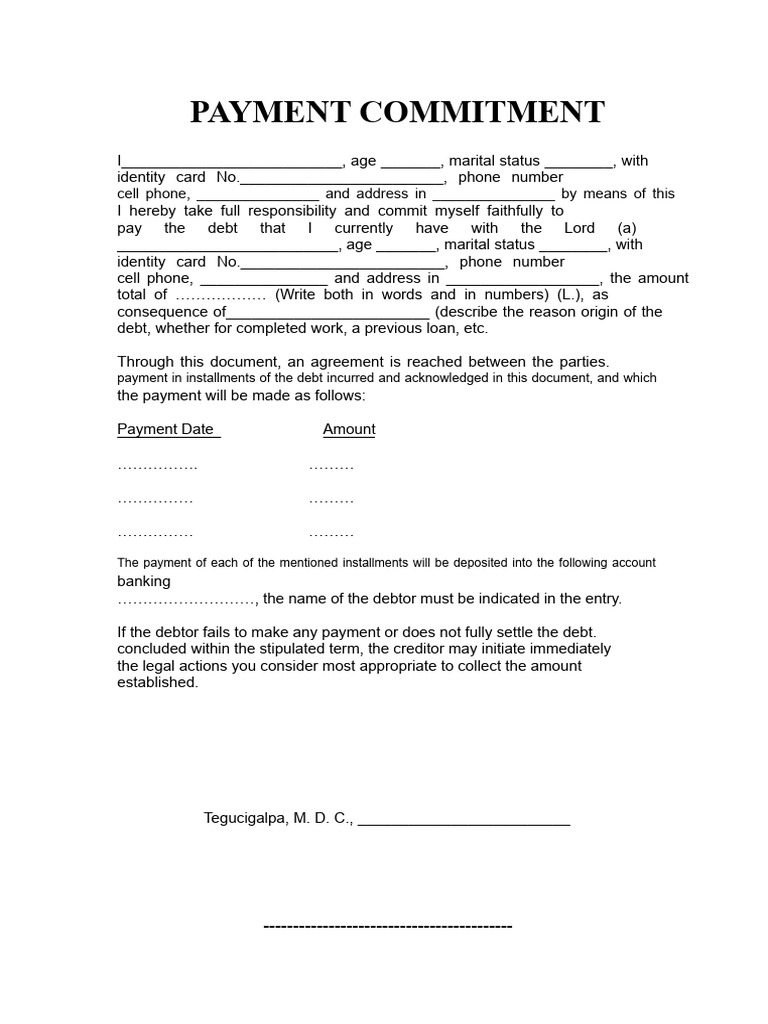 Payment Commitment | PDF