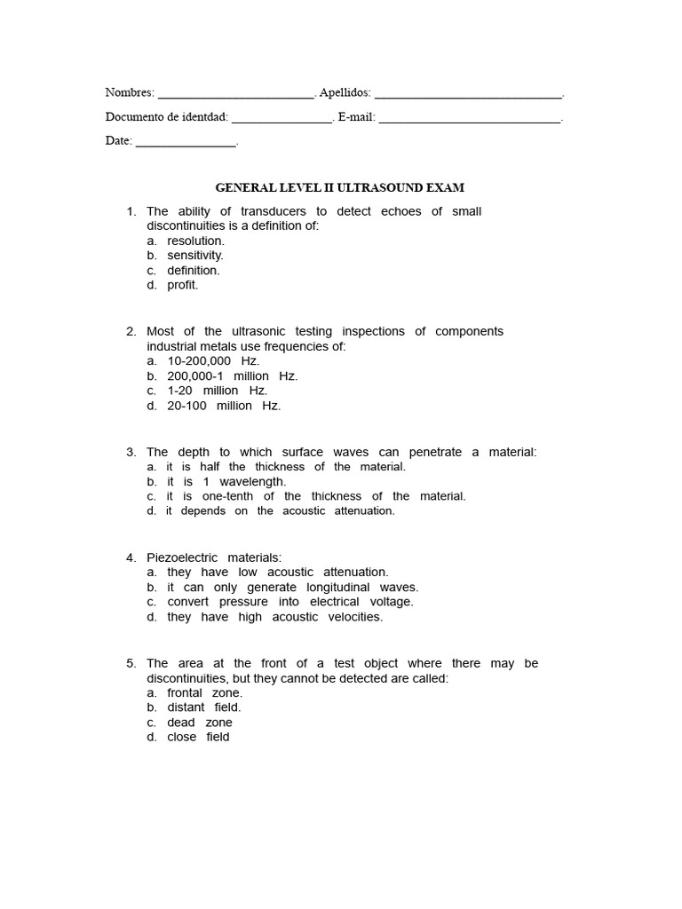 General Level II Ultrasound Exam Guide | PDF | Waves | Ultrasound