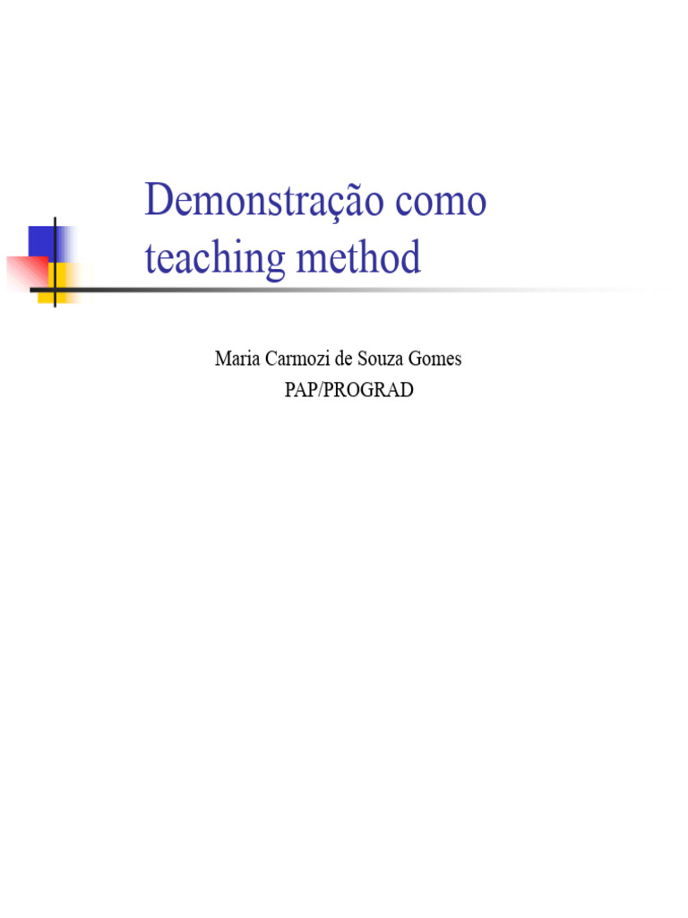 Demonstration As A Teaching Method | PDF | Teaching Method | Learning