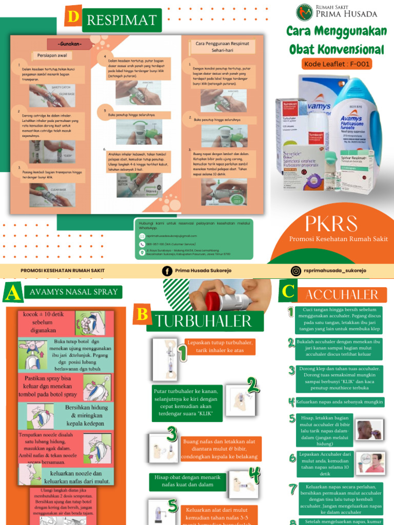 Panduan Penggunaan Obat Inhaler RS Prima Husada | PDF