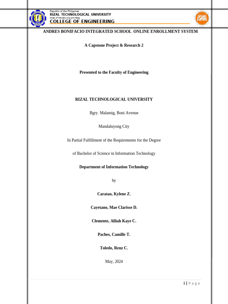 Proofread Andres Bonifacio Integrated School Online Enrollment System ...