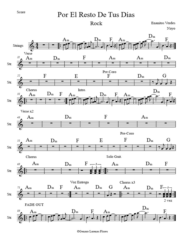 Por El Resto de Tus Dias - String | PDF