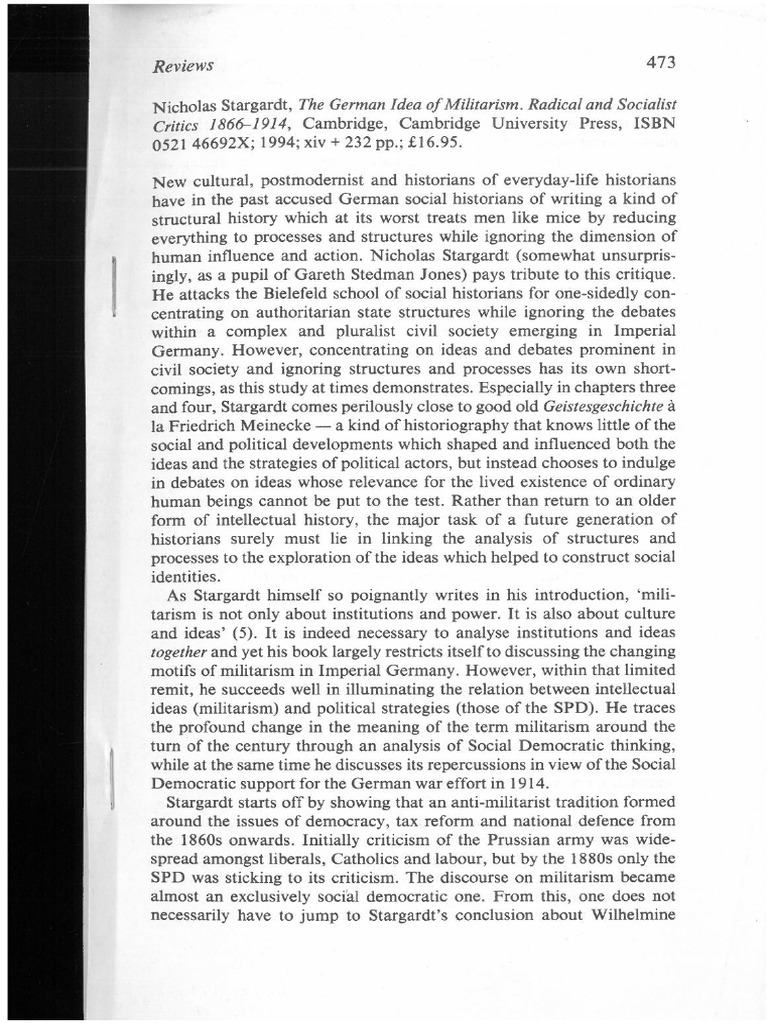 Nicholas Stargardt The German Idea of Mi | PDF