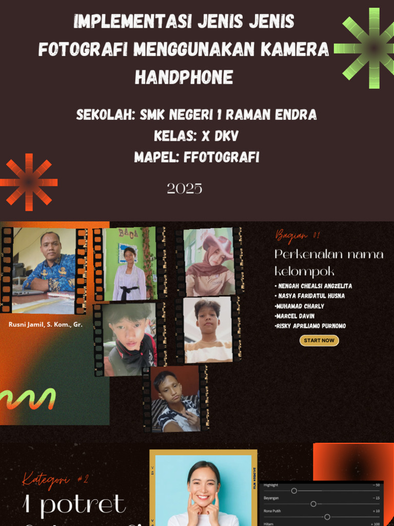 Portofolio Fotografi Minimalis Gradasi Abstrak Hitam Oranye Hijau ...