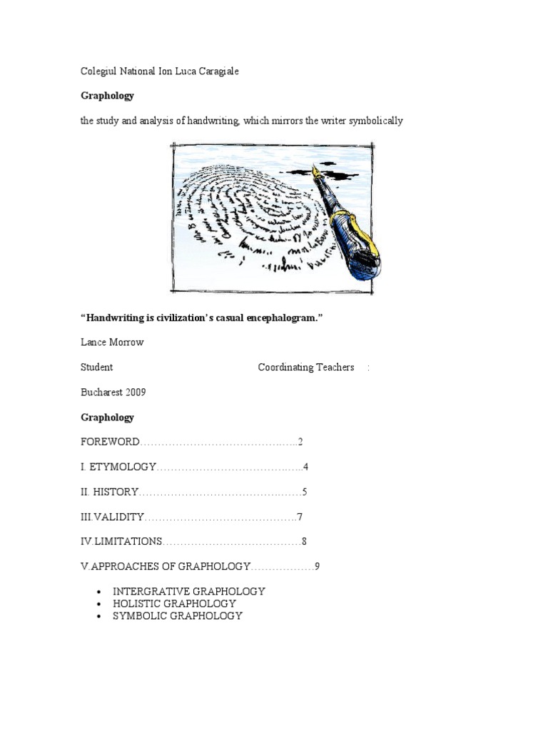 Graphology Atestat Engleza | PDF | Graphology | Psychology