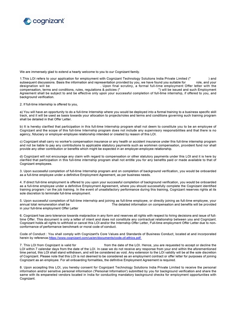 Superset ID:: Letter of Intent (LOI) | PDF | Employment | Justice