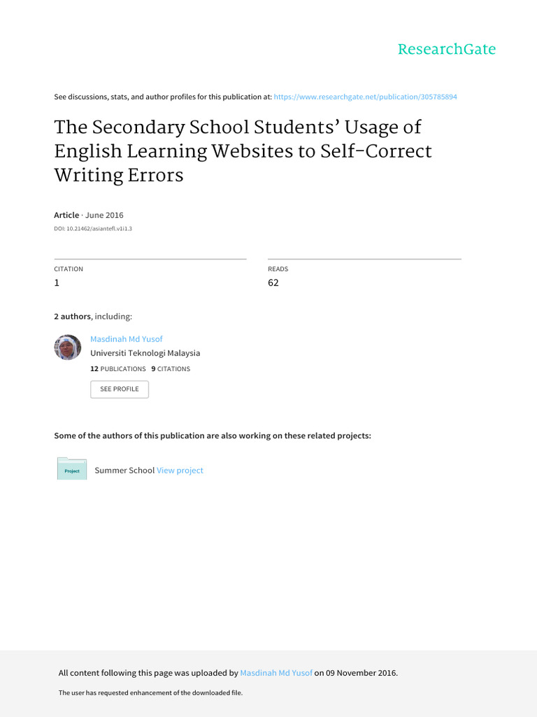 The Secondary School Students Usage of English Learner | PDF ...