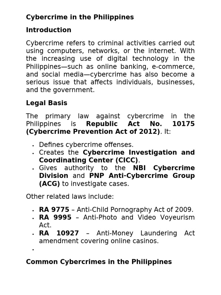 NBI Cybercrime Division Overview | PDF | Cybercrime | Security