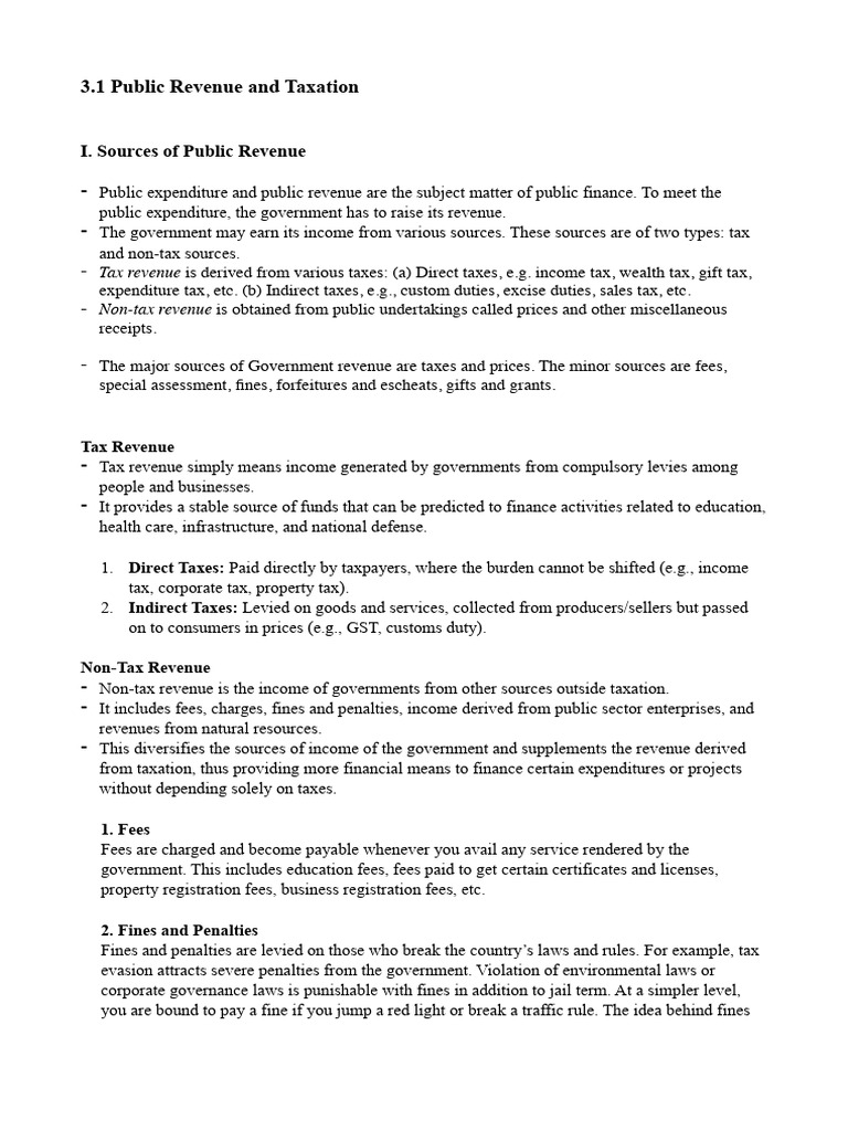 Public Revenue Sources and Taxation Overview | PDF | Taxes | Tax Rate