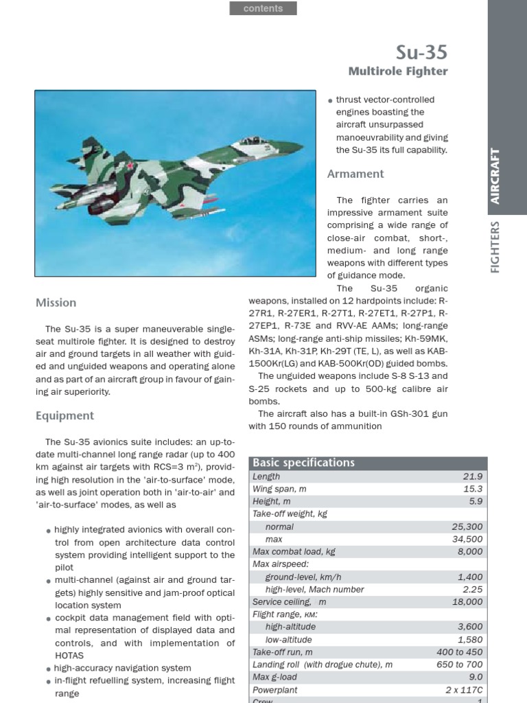Su-35, Su-33, Yak-130, MiG-AT Fighters | PDF | Fighter Aircraft | Aircraft