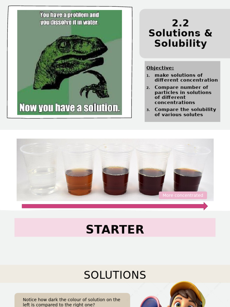 Comparing Solution Concentrations and Solubility | PDF | Solubility ...