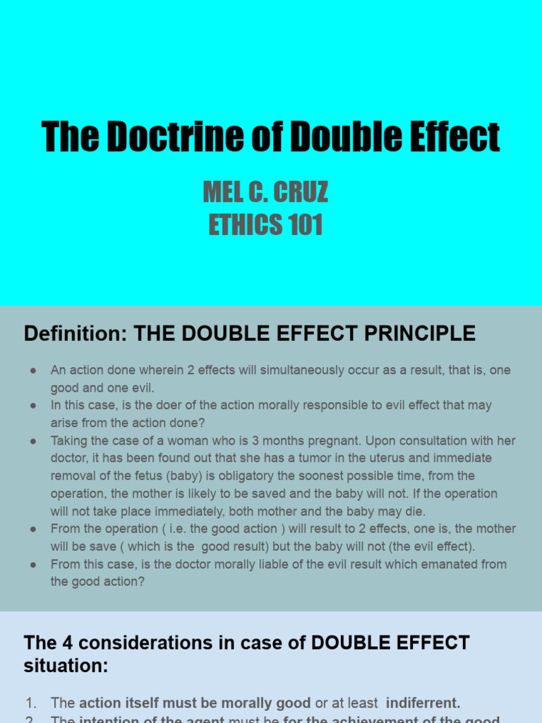 Understanding the Doctrine of Double Effect | PDF