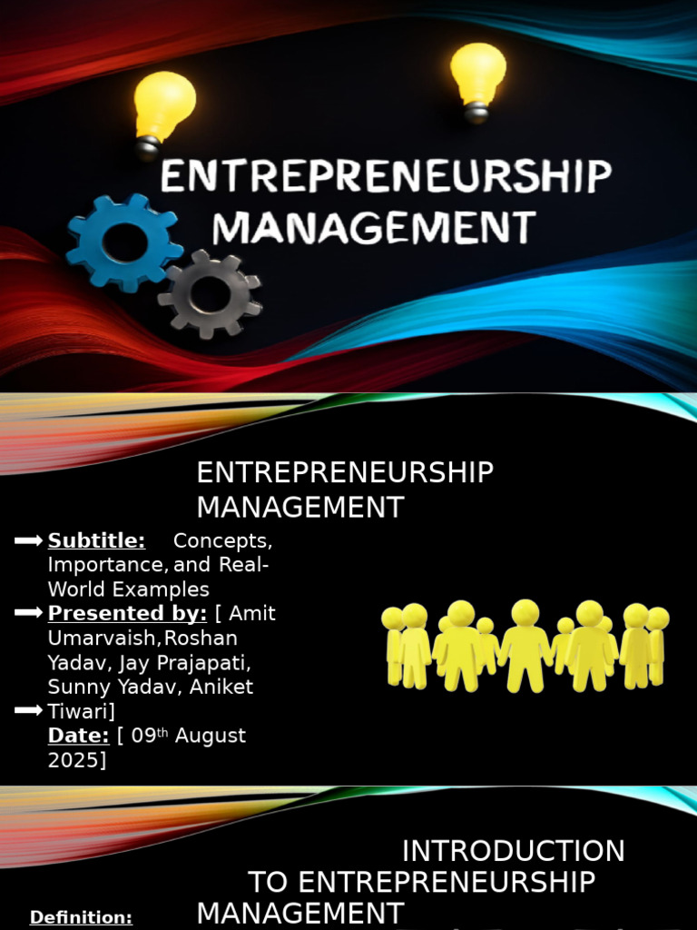 Entrepreneurship Management Compressed | PDF | Entrepreneurship ...