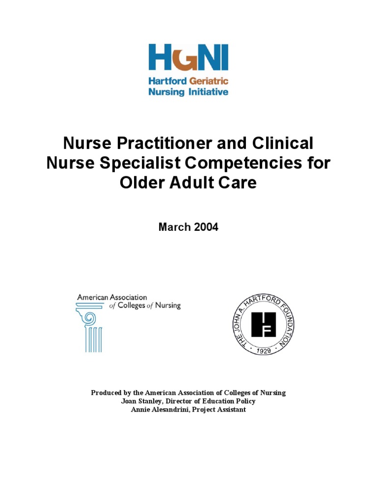 Nurse Practitioner and Clinical Nurse Specialist Competencies For Older ...