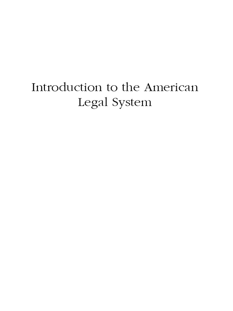 I Krasnicka Introduction To The American Legal System | PDF | Precedent ...
