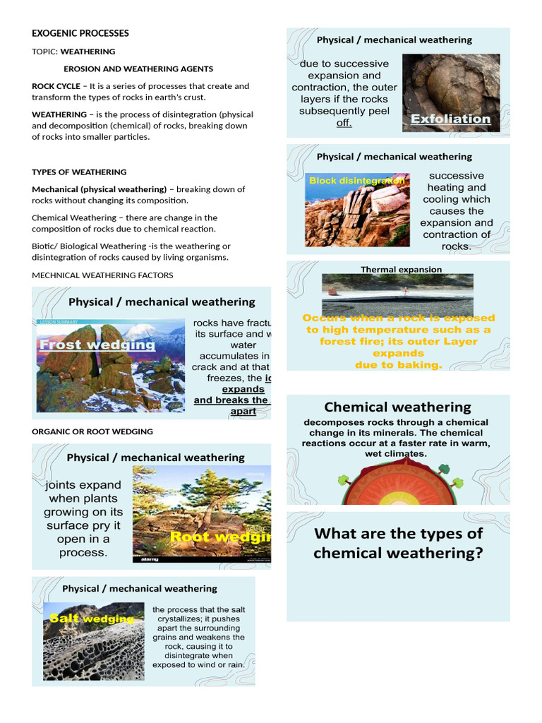 Exogenic Processes Earth Anf Life | PDF