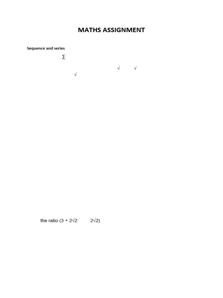 MATHS ASSIGNMENT Sequence and Series | PDF