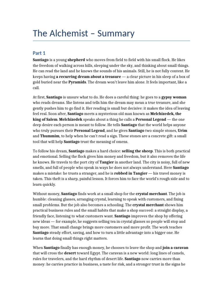The Alchemist Summaries | PDF | Alchemy