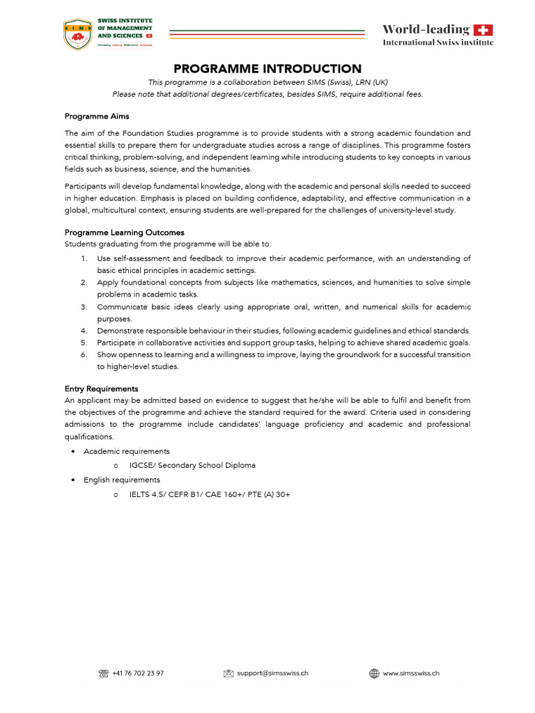 Programme Introduction | PDF | Cognition | Learning