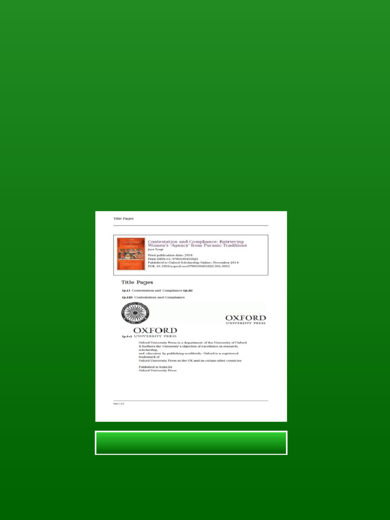 Contestation And Compliance Retrieving Womens Agency From Puranic ...