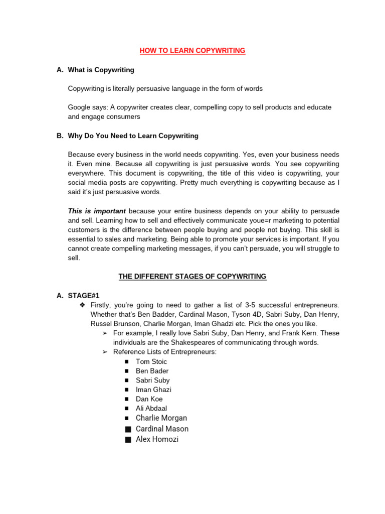 Mastering Copywriting Essentials | PDF | Copywriting