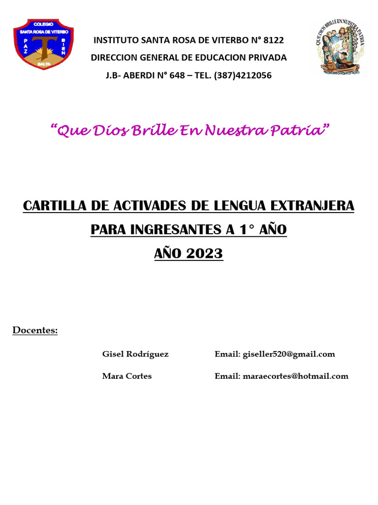 Cartilla de Activades de Lengua Extranjera | PDF