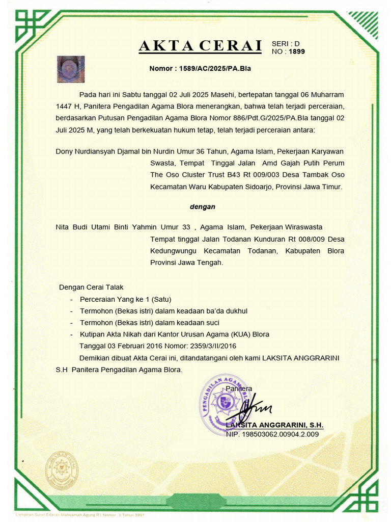 Akte Cerai Fisik, By Filepdf | PDF