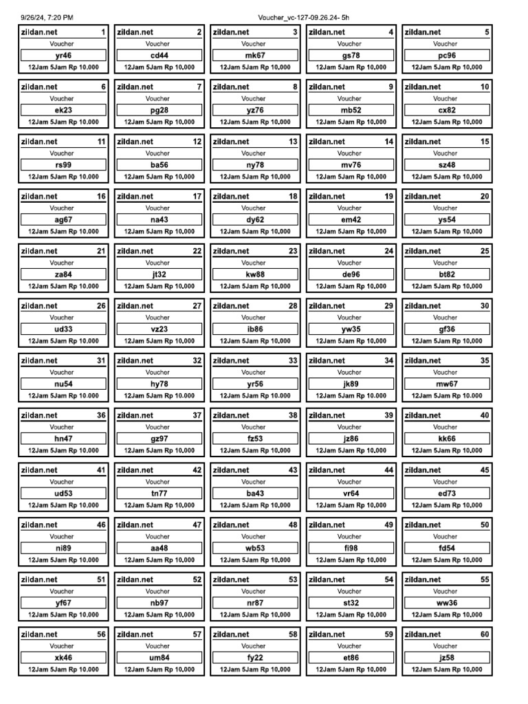 Voucher 5jam 10k Bang Ramli | PDF