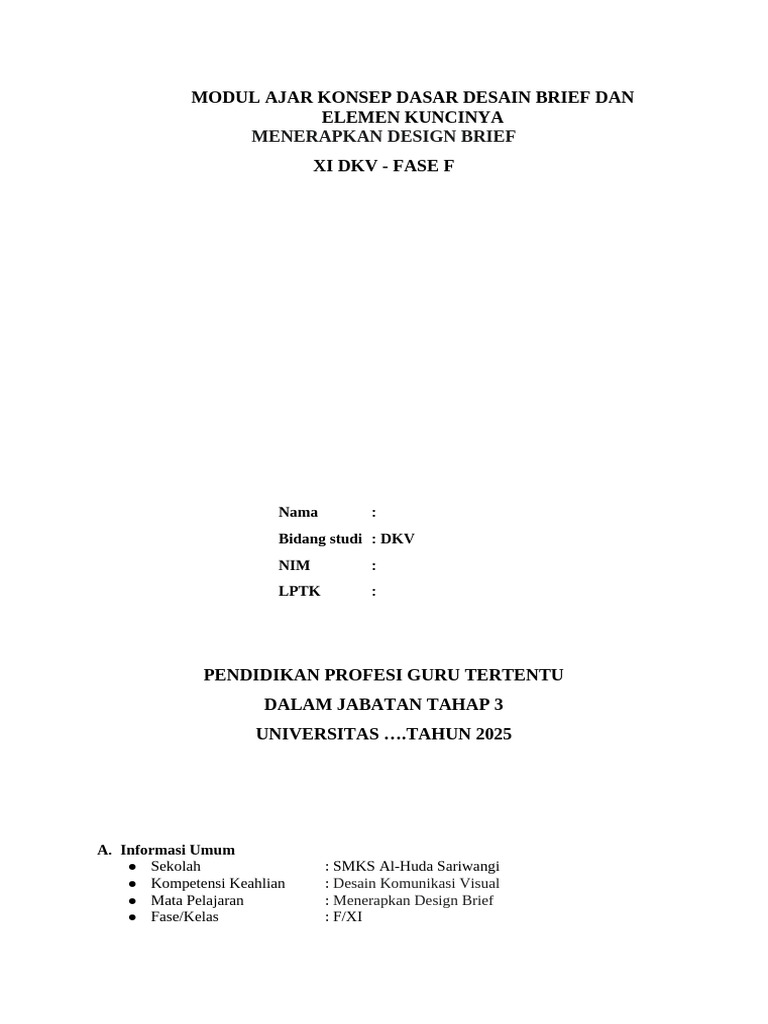 Konsep Dasar Design Brief DKV XI | PDF
