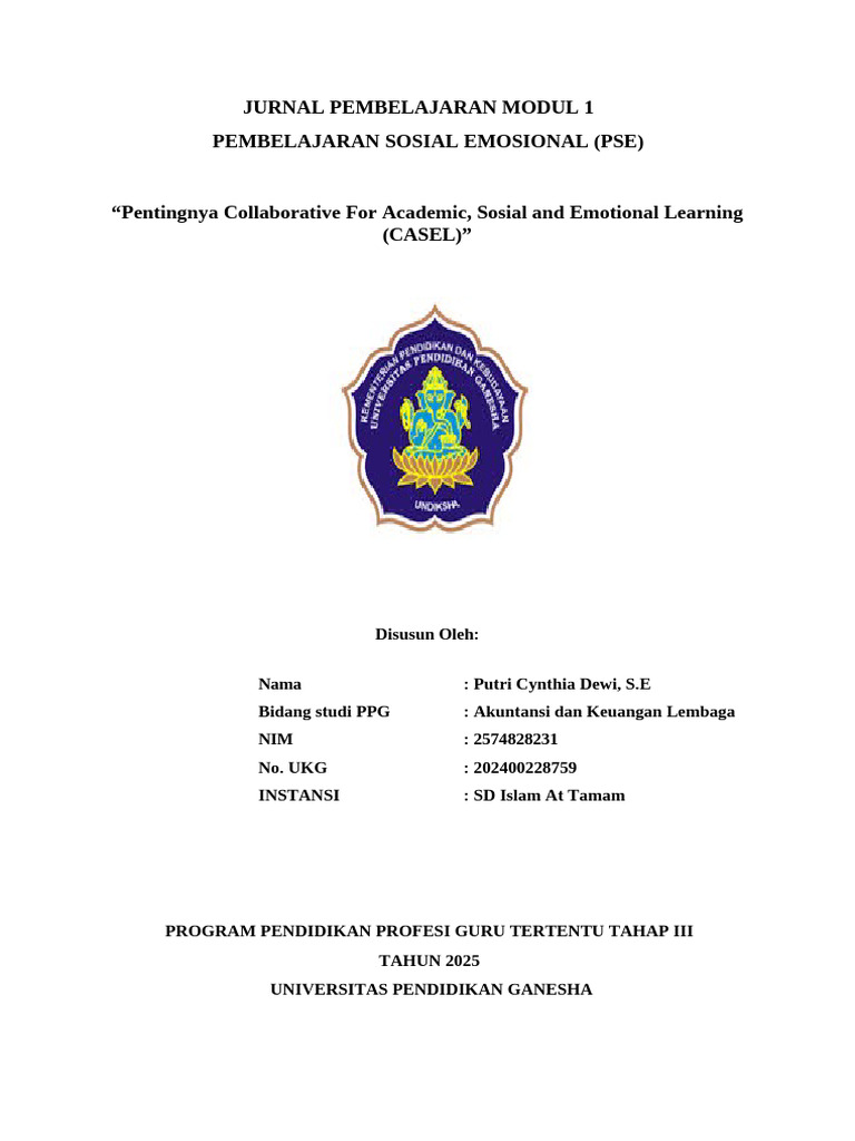 Jurnal Pembelajaran Modul 1 | PDF