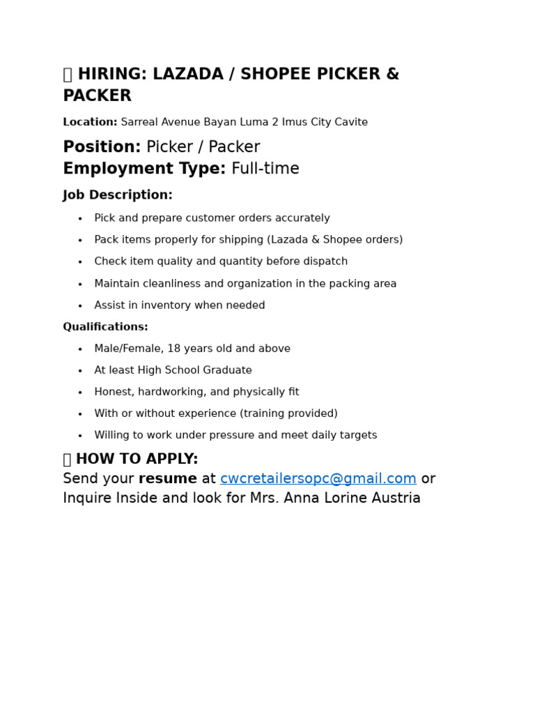 HIRING Picker | PDF
