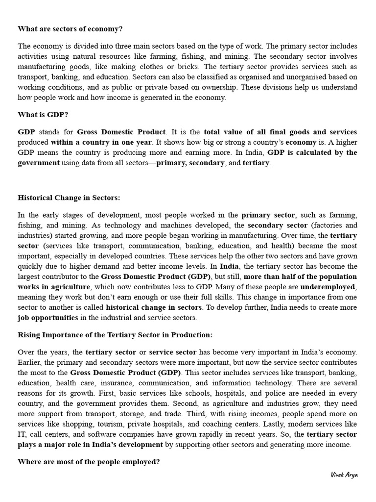 Understanding Economic Sectors and GDP | PDF | Gross Domestic Product ...