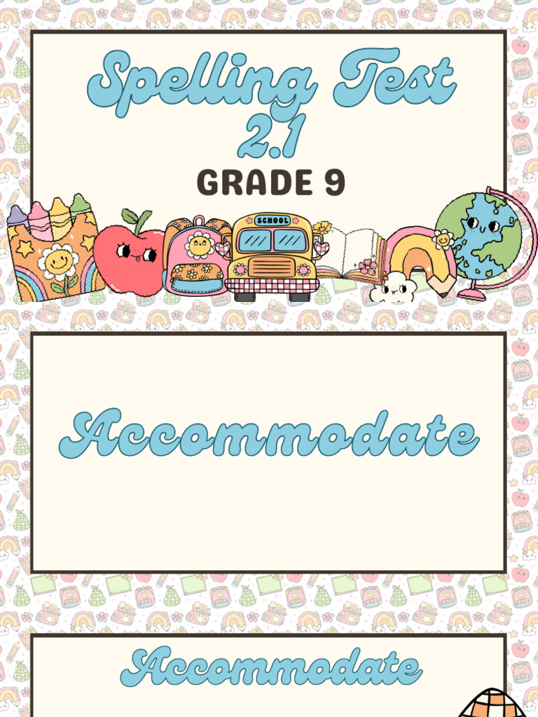 Grade 9 Spelling Test 2.1-2.3 | PDF | Hypothesis | Theory