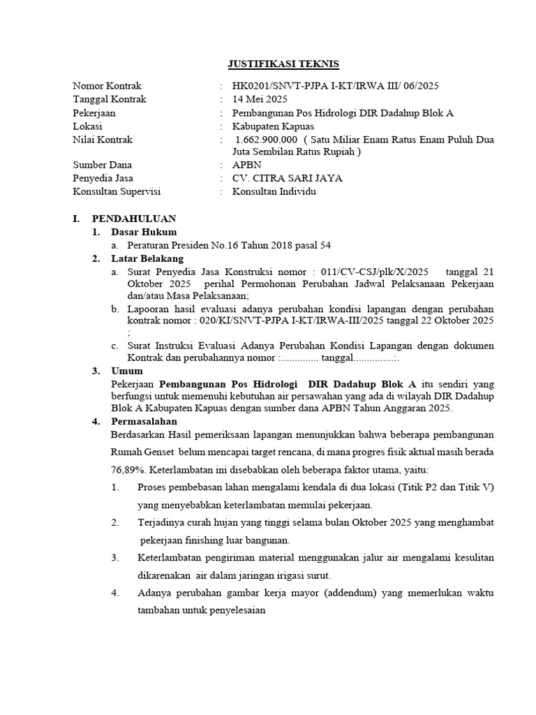 Justek Pos Hidrologi Tambahan Waktu | PDF