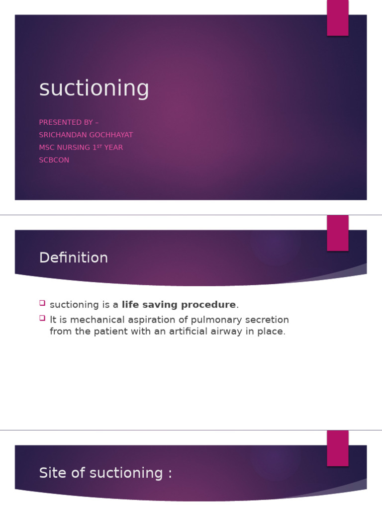 Suctioning (1) (1) | PDF | Catheter | Respiratory System