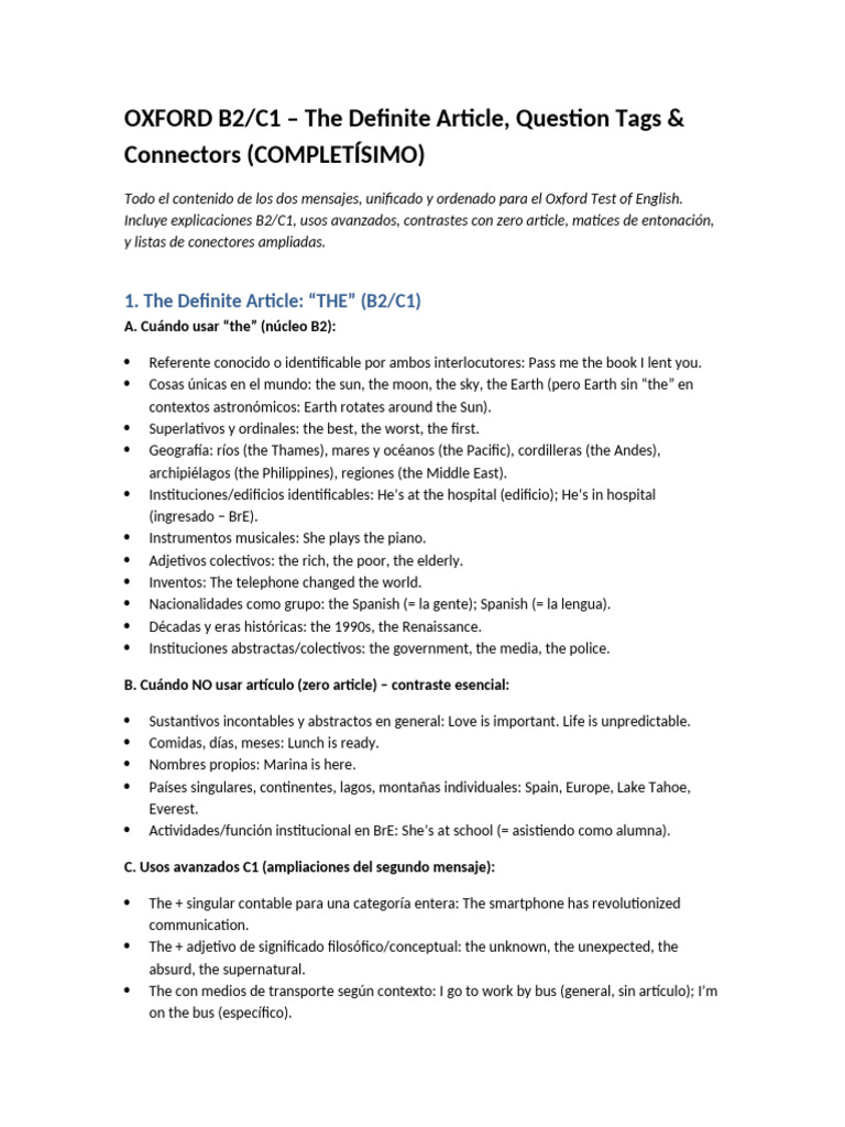 Oxford B2/C1 Grammar & Connectors Guide | PDF
