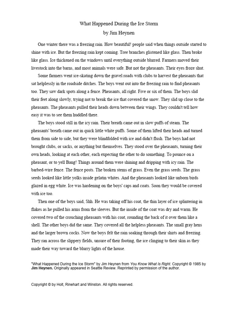 What Happen During The Ice Storm PDF | PDF | Ice