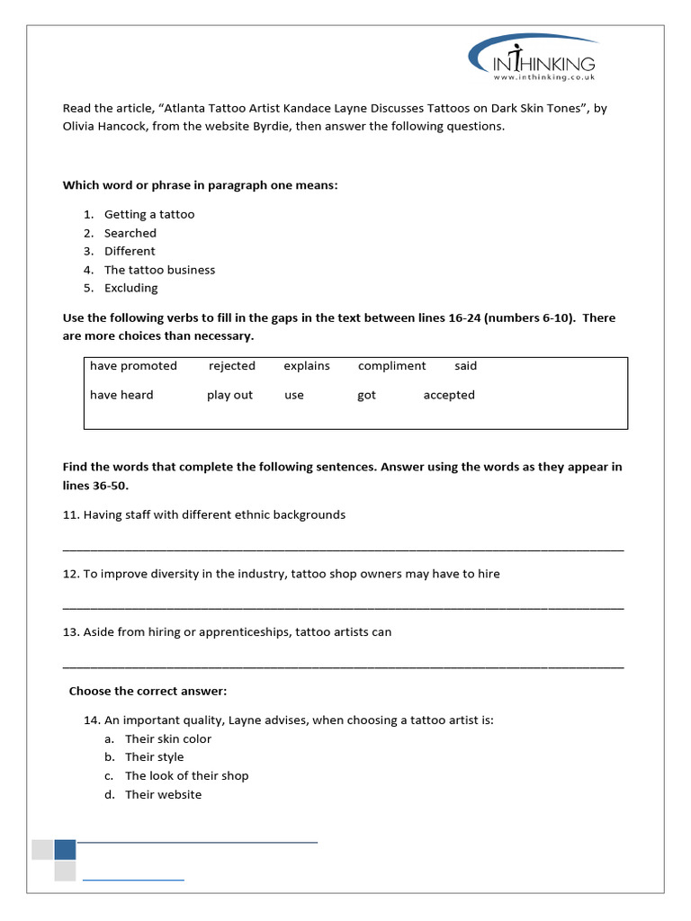Handout Reading Activities | PDF