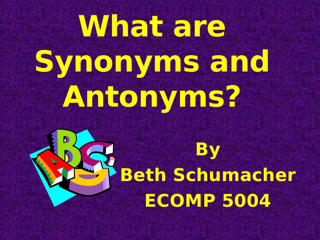 Synonym Power Point | PDF | Language Arts & Discipline