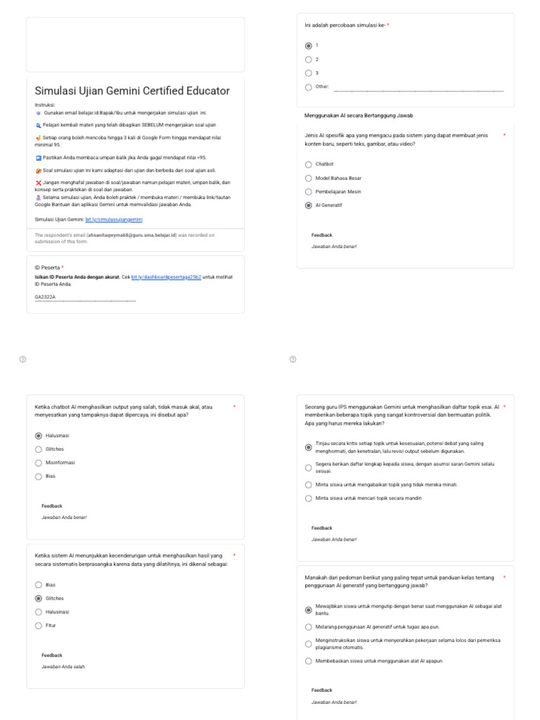 Simulasi Ujian Gemini Certified Educator | PDF