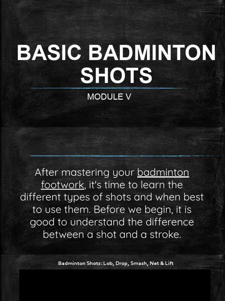 Module 5 Basic Badminton Shots 2.Pptx | PDF